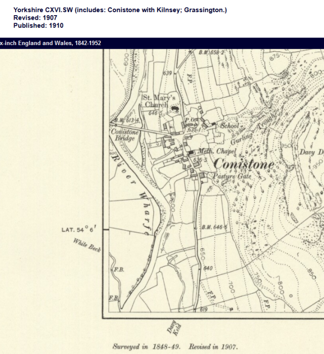 Ordnance Survey Map - Yorkshire CXVI SW (includes Conistone with ...