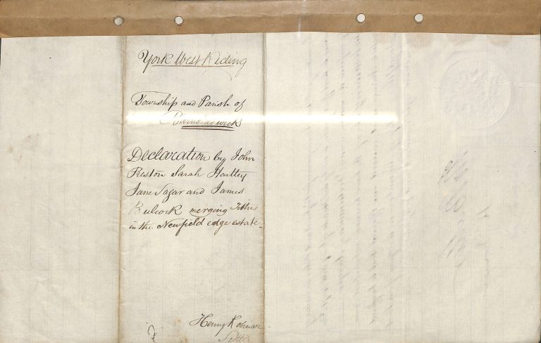 Declaration for Merging Tithes at Newfield - Yorkshire Dales Community Archives
