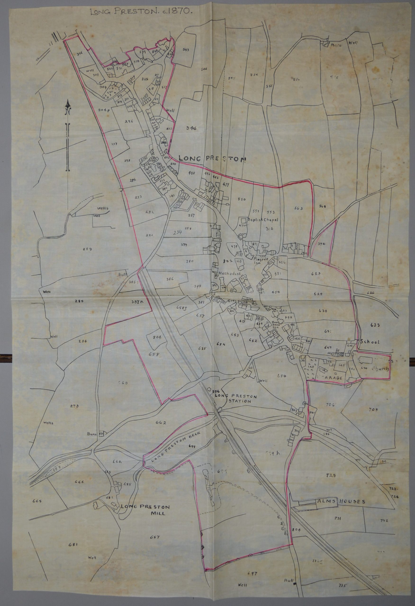 Map of Long Preston c1870 - Yorkshire Dales Community Archives