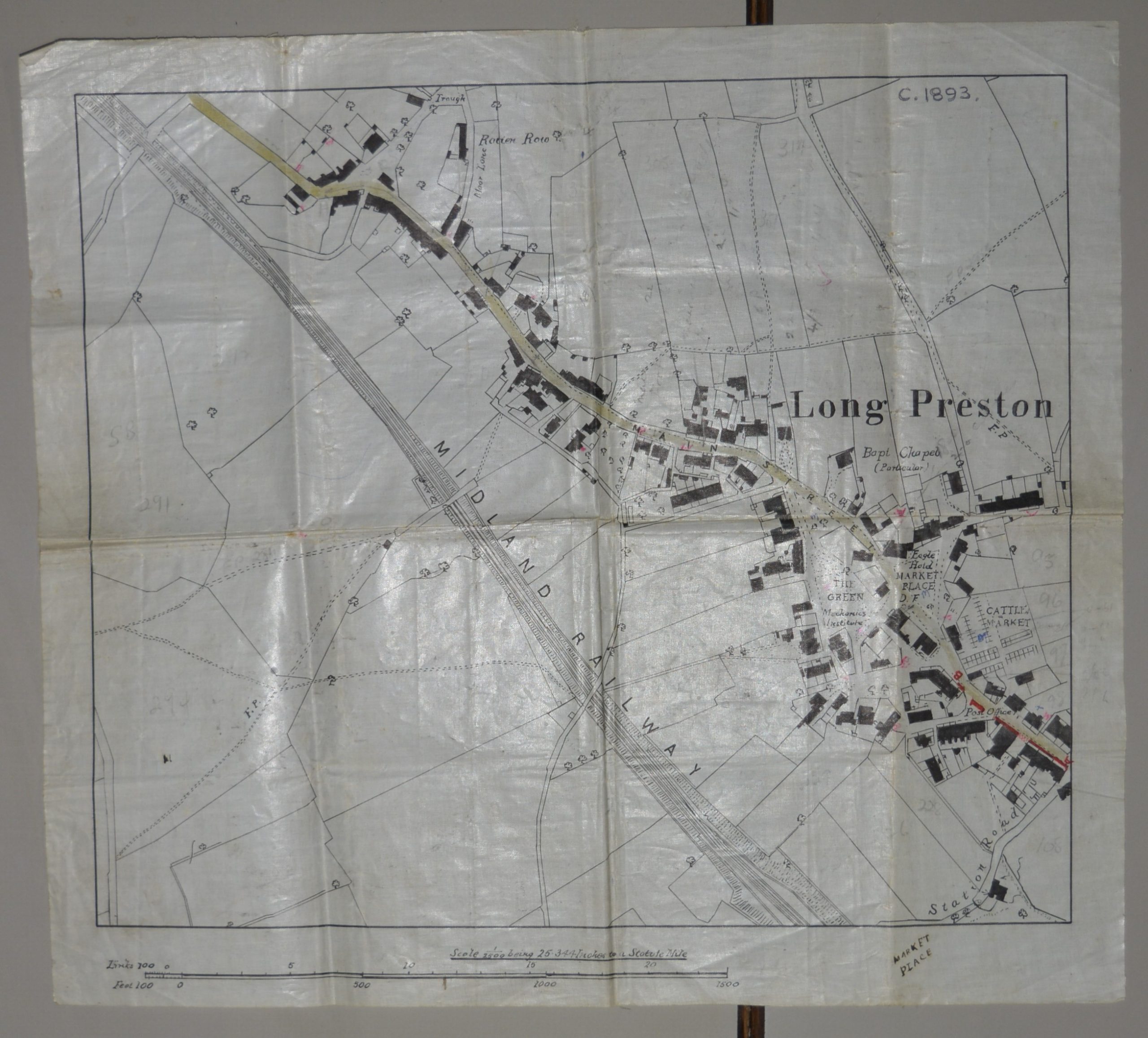 Map of Long Preston showing the Midland Railway c1893 - Yorkshire Dales ...
